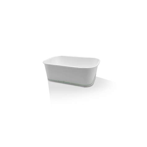 750ml Takeaway Rectangular Container White Pla Coated 300 Pcs