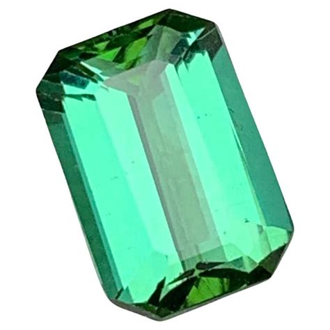 Rich Green Natural Tourmaline Ring Loose Gemstone 7 Ct Emerald Cut For