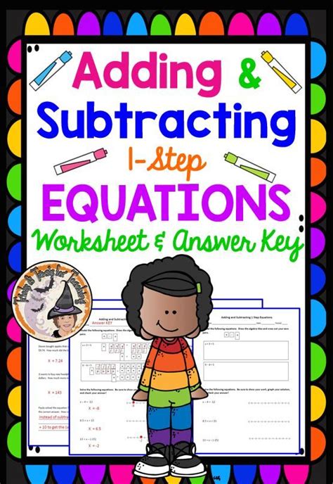 Adding And Subtracting 1 Step Equations Worksheet Modeling Graphing One
