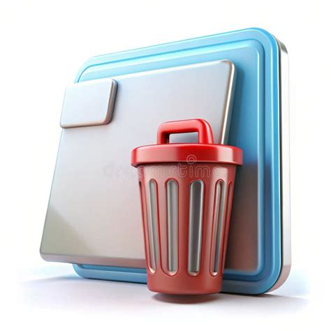 Delete File 3d Icon Isolated On White Background Stock Illustration