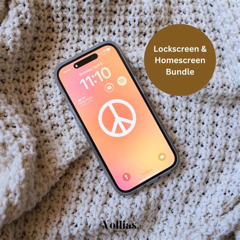 Boho Chic Peace Red Gradient Lock Screen Download Instant Iphone Wallpaper Phone Home Screen
