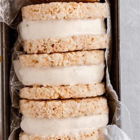 Rice Crispy Ice Cream Sandwiches