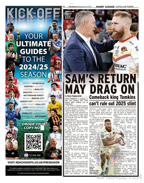 Ross Heppenstall On Linkedin Sam Tomkins Making The Headlines In Todays Papers Following His