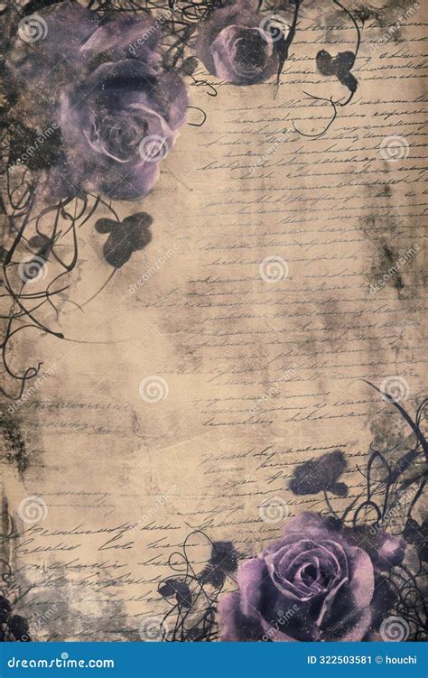 Vintage Love Letter Texture Displaying Handwritten Script Surrounded