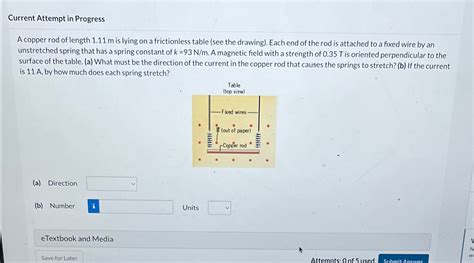 solved current attempt in progressa copper rod of length