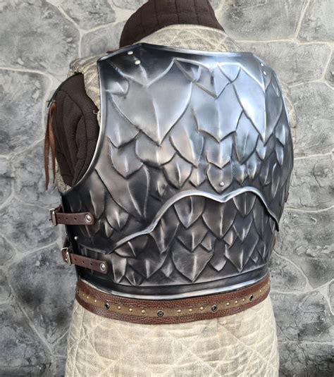 Gray Dragon Scale Cuirass Fantasy Steel Chest Armor For Larp