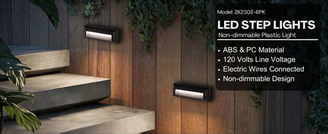 Zonk Led Step Lights 120v Line Voltage Outdoor Indoor Stair Lights