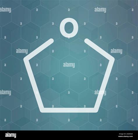 Tetrahydrofuran Thf Oxolane Solvent Molecule White Skeletal Formula