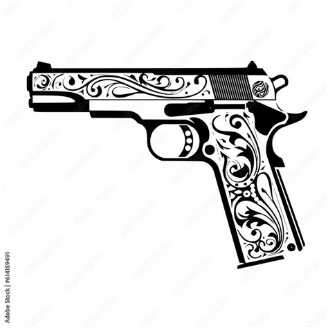 Gun Svg 1911 Svg Gun Cut File Pistol Graphic Handgun Clipart 1911