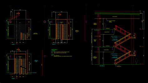Emergency Exit Stairs Dwg Detail For Autocad • Designs Cad