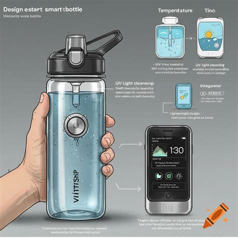 Vitalsip Smart Water Bottle Design With Ekg Sensor Uv Light Cleansing And Integrated Screen