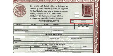 Folio De Acta De Nacimiento Digital