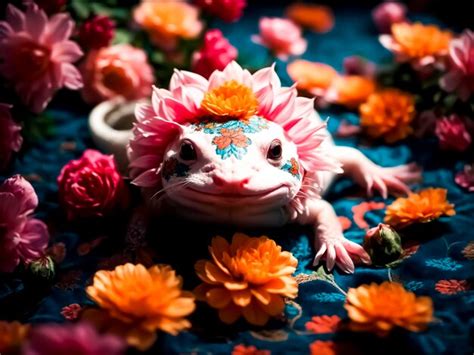 Premium Ai Image Day Of The Dead Axolotl