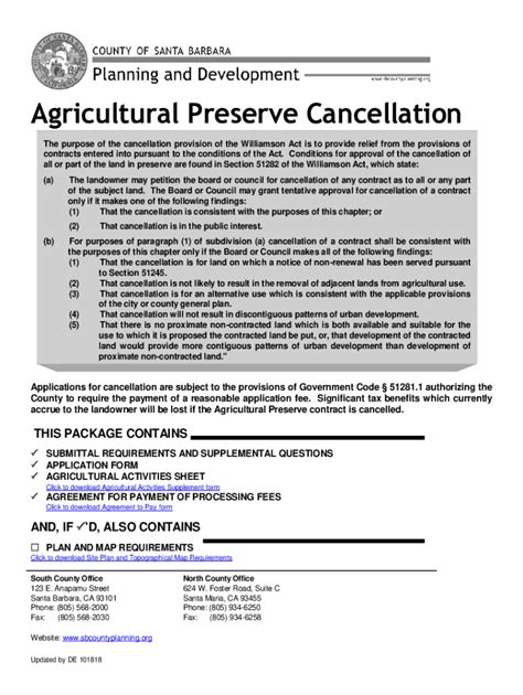 Fillable Online Williamson Act Agricultural Contracts Tax Incentives