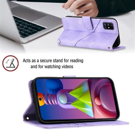 For Samsung Galaxy M51 Skin Feel Embossed Leather Phone Case Light