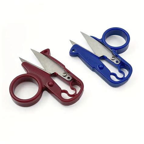 2 피스 핑킹 가위 세트 핑거 인서트가 있는 양손잡이 미니 가위 재봉 퀼팅 자수 및 공예용 실 클리퍼 빨간색 및