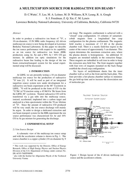 Pdf Multicusp Ion Source For Radioactive Ion Beams