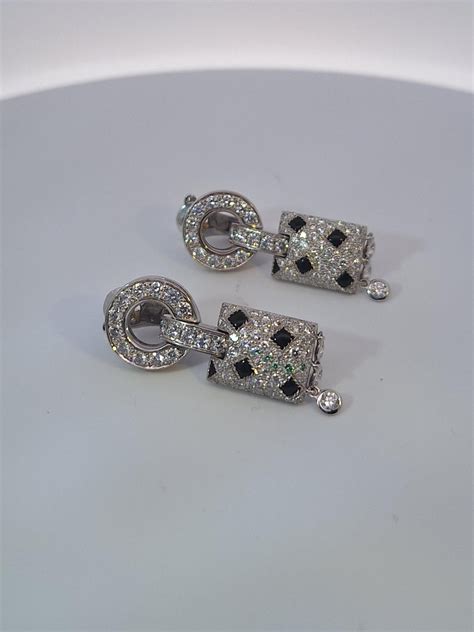 Cartier Pelage Panthère Diamond And Onyx Earrings For Sale At 1stdibs