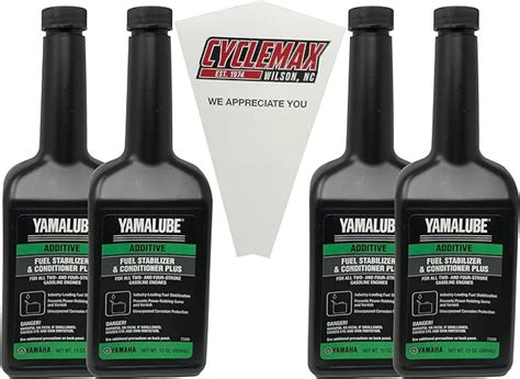Amazon.com: CYCLEMAX Four Pack Compatible with Yamaha Yamalube Fuel Stabilizer & Conditioner ...