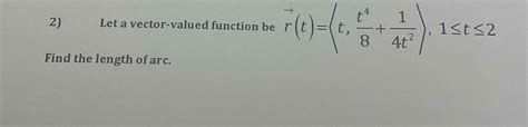 Solved Let A Vector Valued Function Be