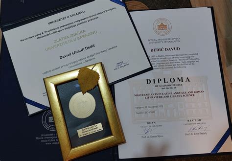 Davud DediĆ Iz BuŽima Dobitnik Zlatne ZnaČke Univerziteta U Sarajevu