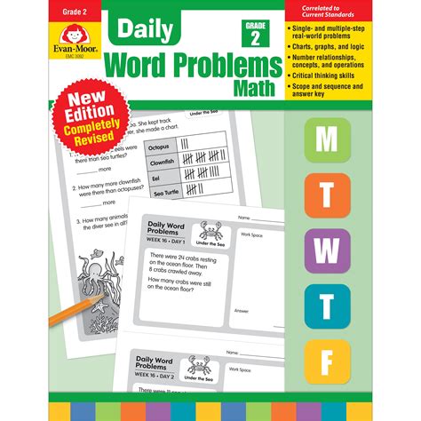 Daily Word Problems Math Grade 2 K12 School Supplies