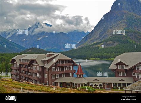 Swiftcurrent Lake And Many Glaciers Lodge In Glacier National Park