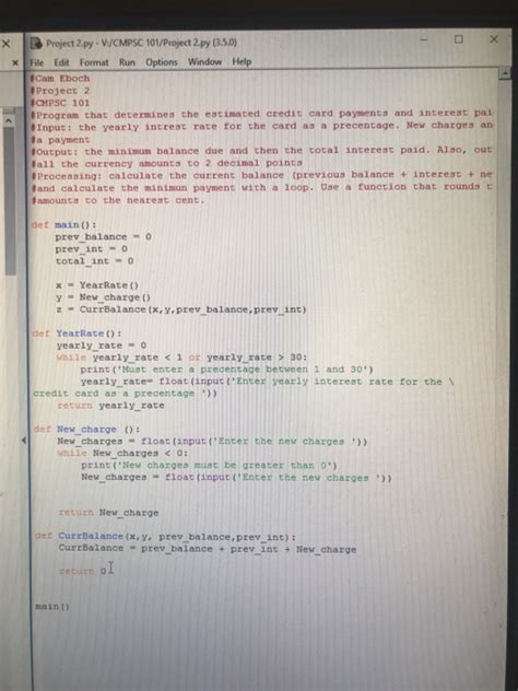 Solved Cmpsc 101 Spring 2018 Programming Project 2 To Be