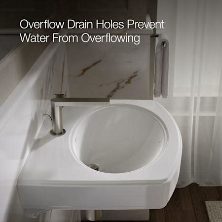 Kohler K 2028 1 0 Pinoir 18 Wall Mounted Bathroom Sink With 1 Hole