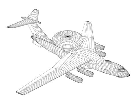 Premium Vector Isometric Awacs Airplane Radar Aircraft Military Air Force Plane