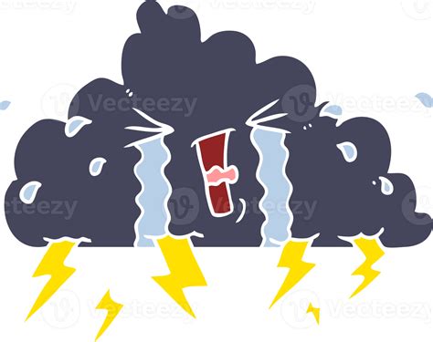 Flat Color Style Cartoon Thundercloud 40264660 Png