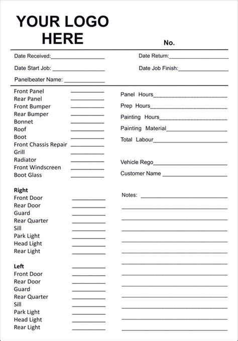 Custom Panel Beating Quotation Books Online Nz Signs