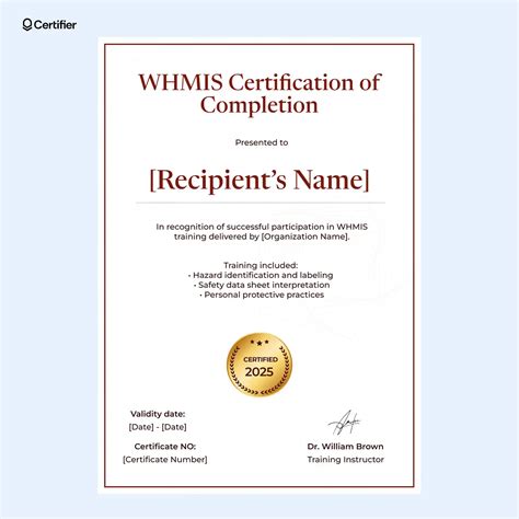 15 Editable Whmis Certificate Templates