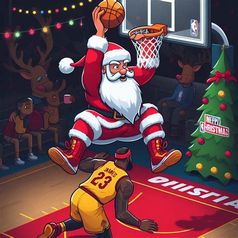 Santa Dunks On Lebron James By 6h6ynj5y On Deviantart