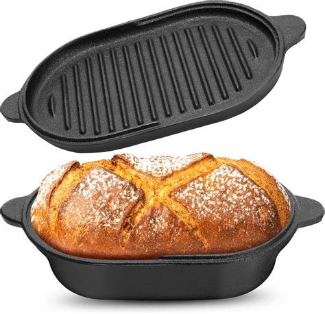 36qt Oval Dutch Oven For Bread Baking Pre Seasoned Cast