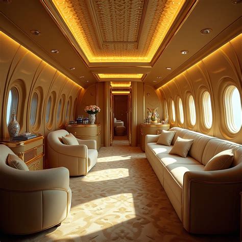 Luxury Airbus A380 Interior Gold Trim Porcelain Ai Art