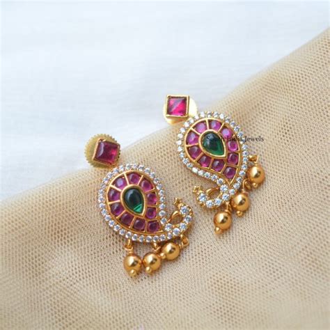 Peacock Design Earrings South India Jewels Online Shop