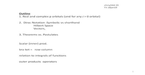 Pdf 2 Dirac Notation Symbolic Vs Shorthand Hilbert Space 3