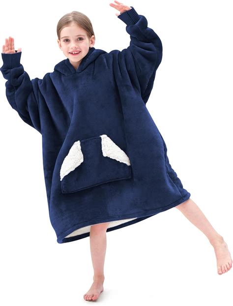 Touchat Wearable Blanket Hoodie Oversized Sherpa Blanket