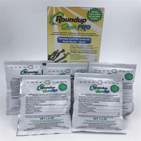 Weed Killer Roundup Quickpro 15oz Packets 5 Pack Box Makes 5 Gallon