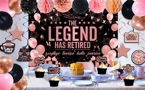 Retirement Party Decorations Women Rose Gold Black Happy