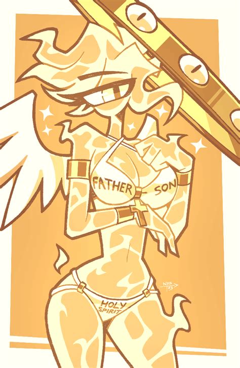 Rule 34 Angel Biblically Accurate Angel Bikini Cyclops Gold Metal Gold Jewelry Jewelry