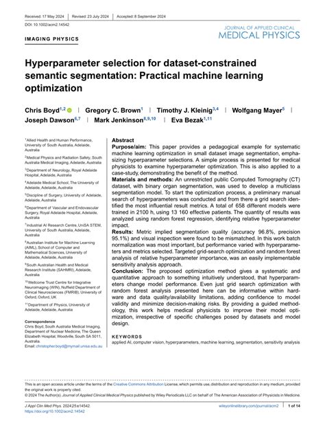 Pdf Hyperparameter Selection For Dataset‐constrained Semantic Segmentation Practical Machine