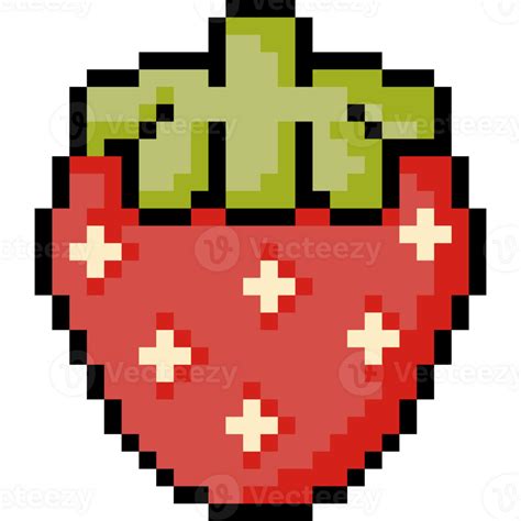 Pixel Art Strawberry Illustration 34917831 Png