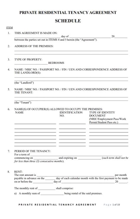 Tenancy Agreement Template Free Word And Excel Templates
