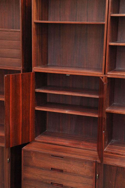 Danish Modern Rosewood Modular Bookcase Wall System By Henning Kjaernulf At 1stdibs Modular