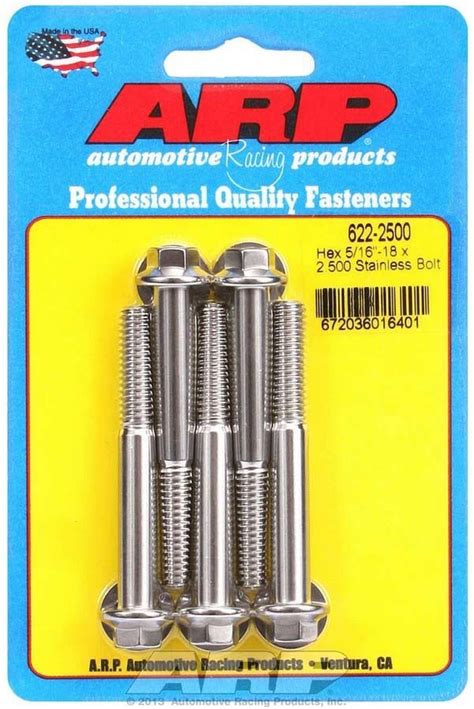 516 18 X 25 Hex Ss Bolts Arp