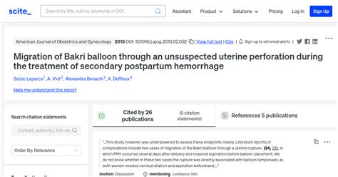 Migration Of Bakri Balloon Through An Unsuspected Uterine Perforation During The Treatment Of