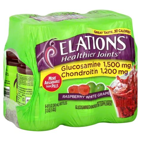 Elations Healthier Joints Glucosaminechondroitin Supplement Raspberry