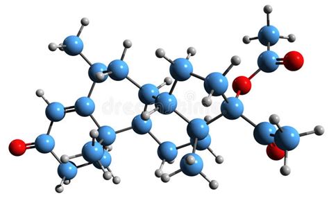 3d Image Of Progestin Skeletal Formula Stock Illustration